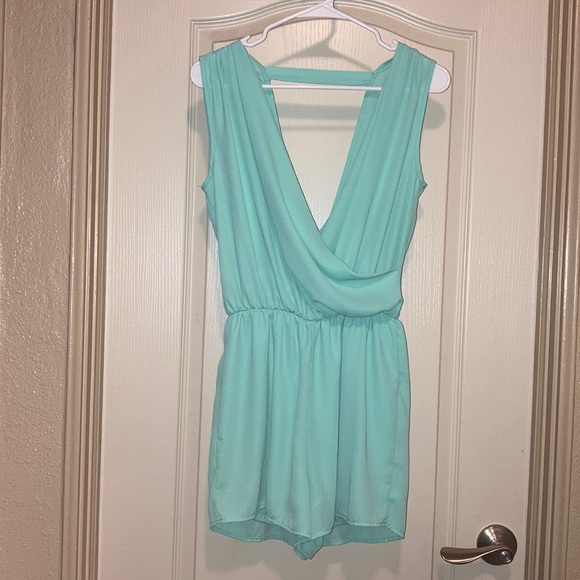 Pink Owl | Pants & Jumpsuits | Mint Green Romper | Poshmark
